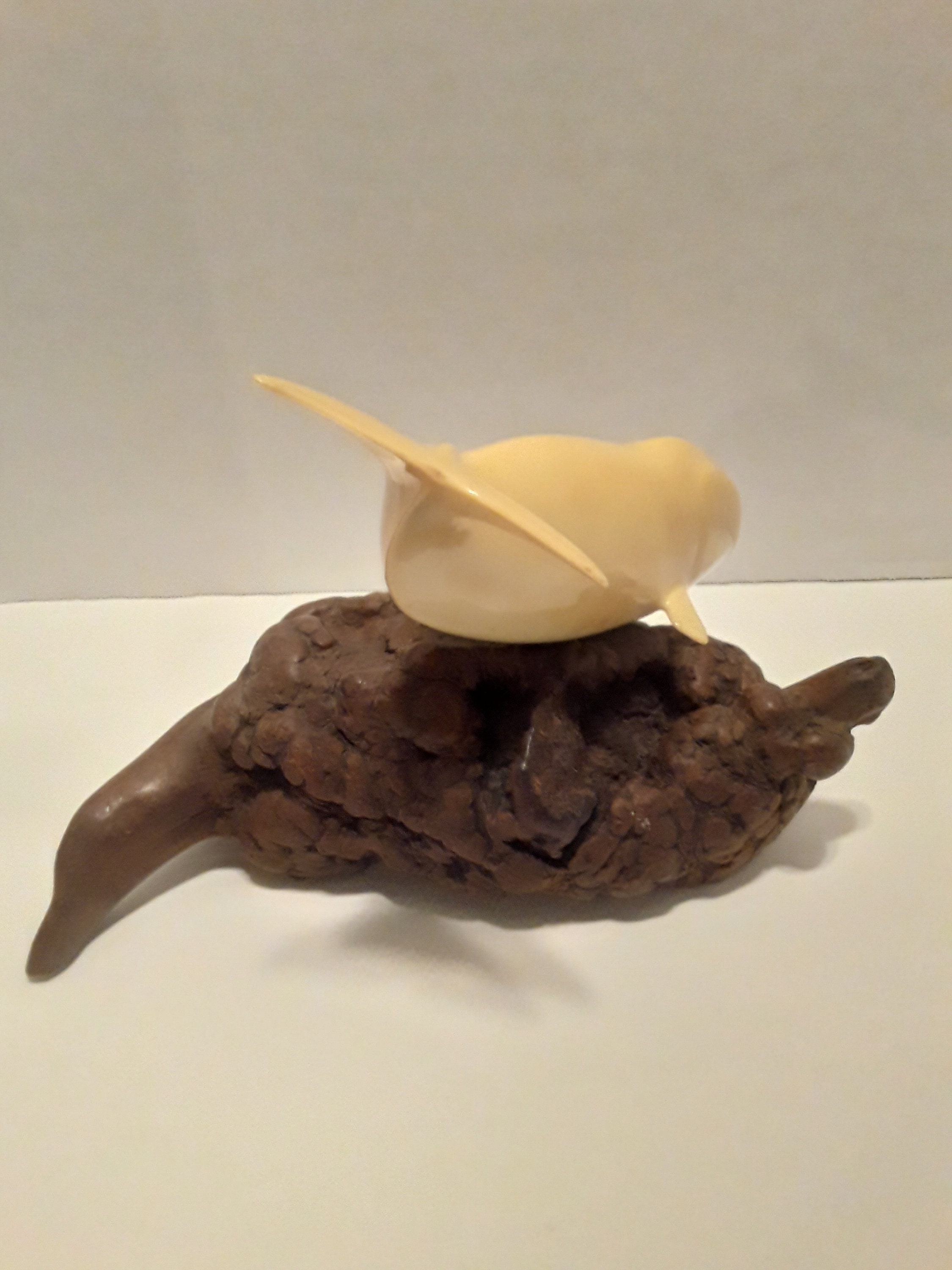 John Perry Whale Sculpture Vintage Whale Sculpture on Burl - Etsy