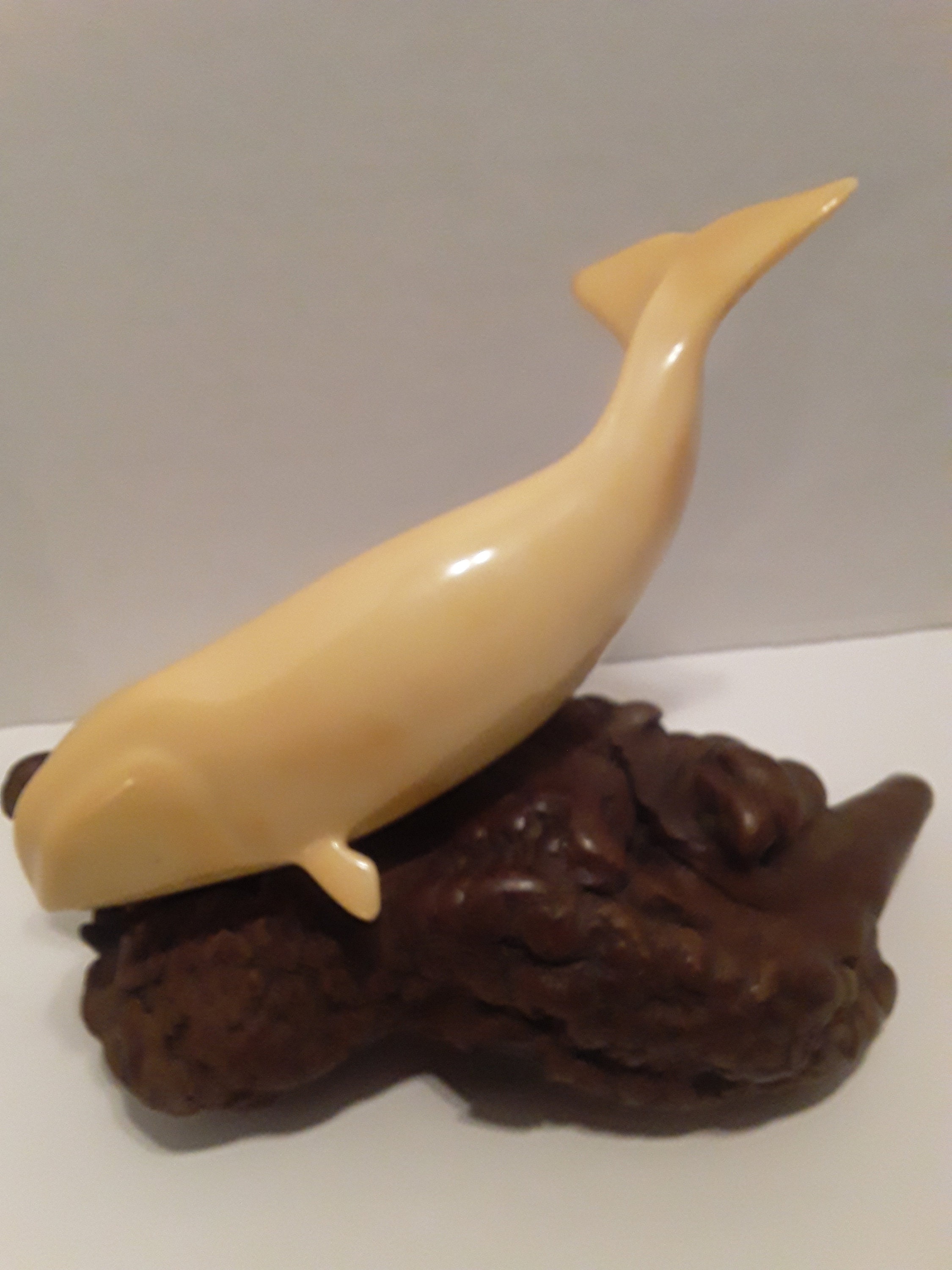 John Perry Whale Sculpture Vintage Whale Sculpture on Burl - Etsy