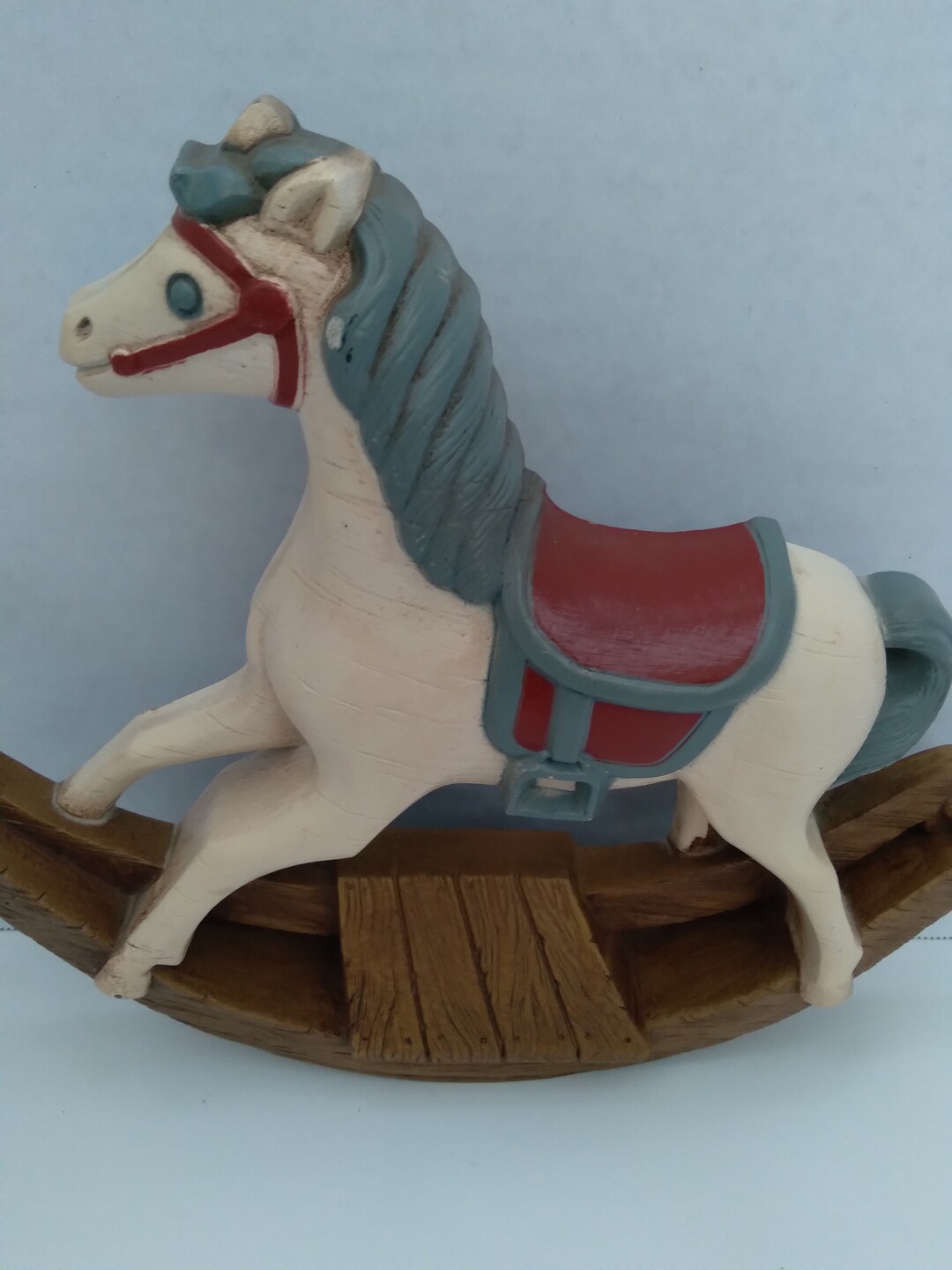 Rocking Horse Wall Hanging, 1988 Nursery Decor, Pastel Rocking Horse ...