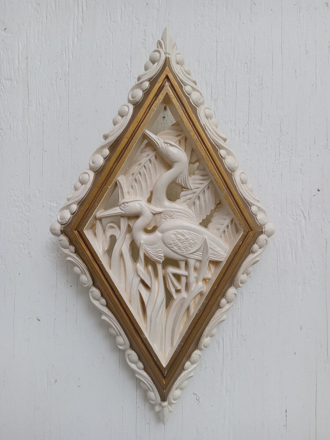 Burwood Bird Wall Plaques, Diamond Shaped 3D Bird Plaques, Set of 4 ...