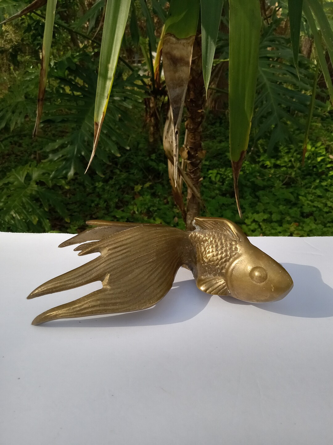 Vintage Brass Fantail Gold Fish Figurine, Gold Fish Paperweight - Etsy