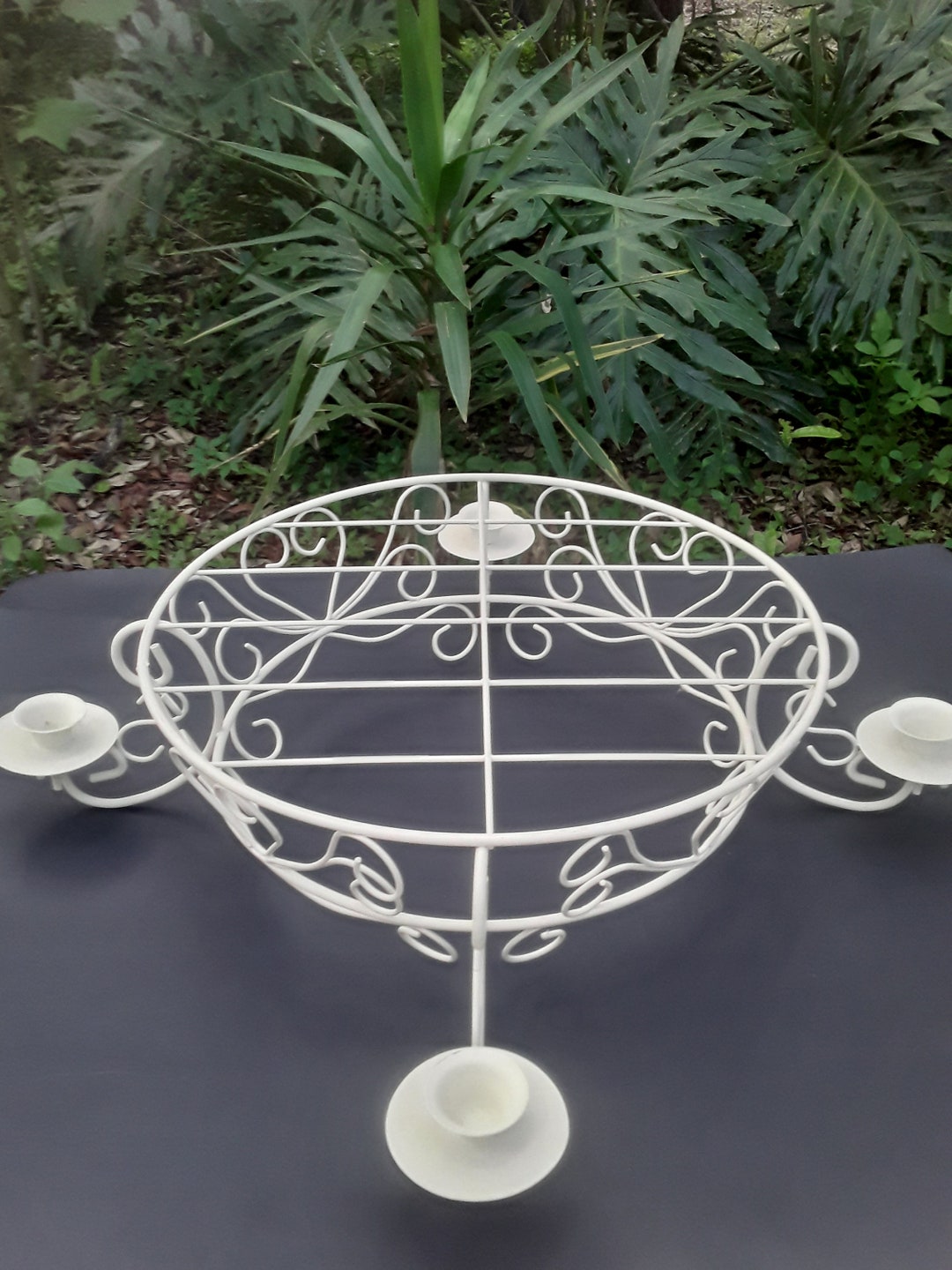 Wrought Iron Cake Stand, Wedding Cake Stand, Table Centerpiece. Candle ...