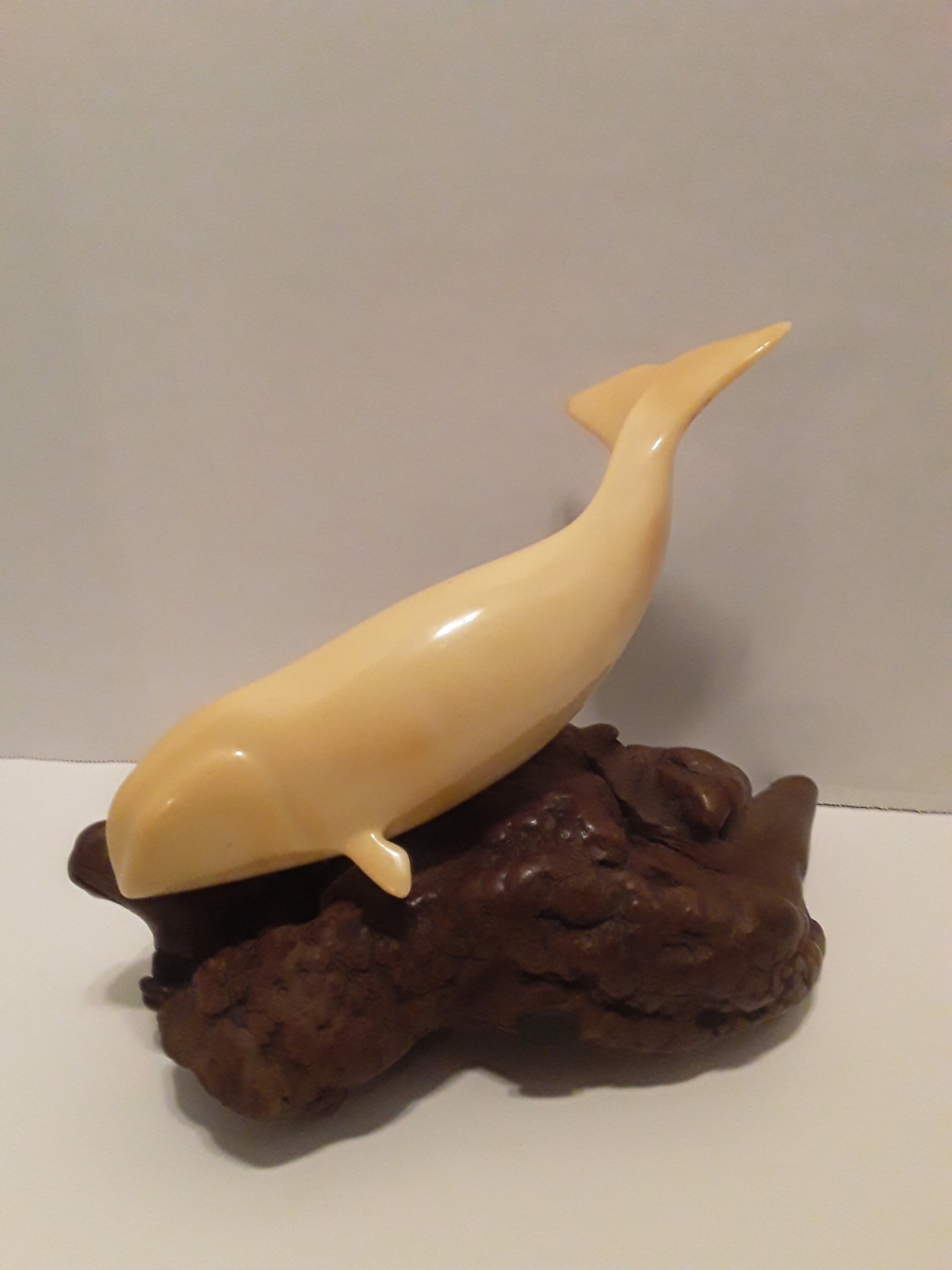 John Perry Whale Sculpture Vintage Whale Sculpture on Burl - Etsy