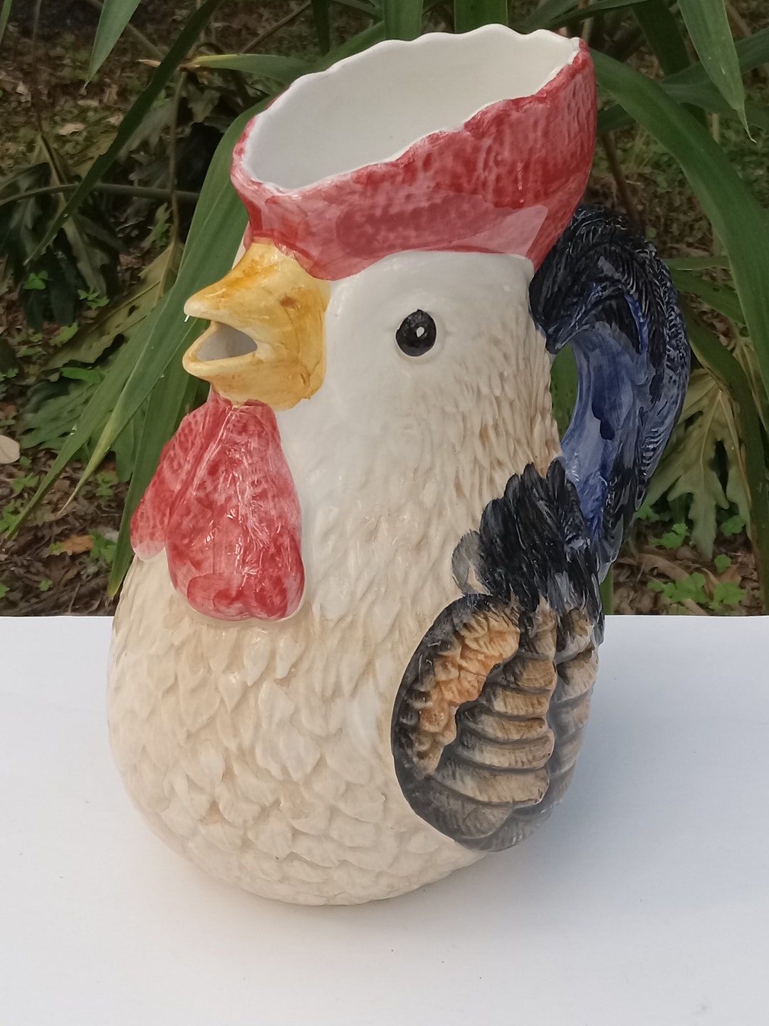 Italian Ceramic Rooster Pitcher, Vintage ANCORA Rooster Pitcher, Wine ...