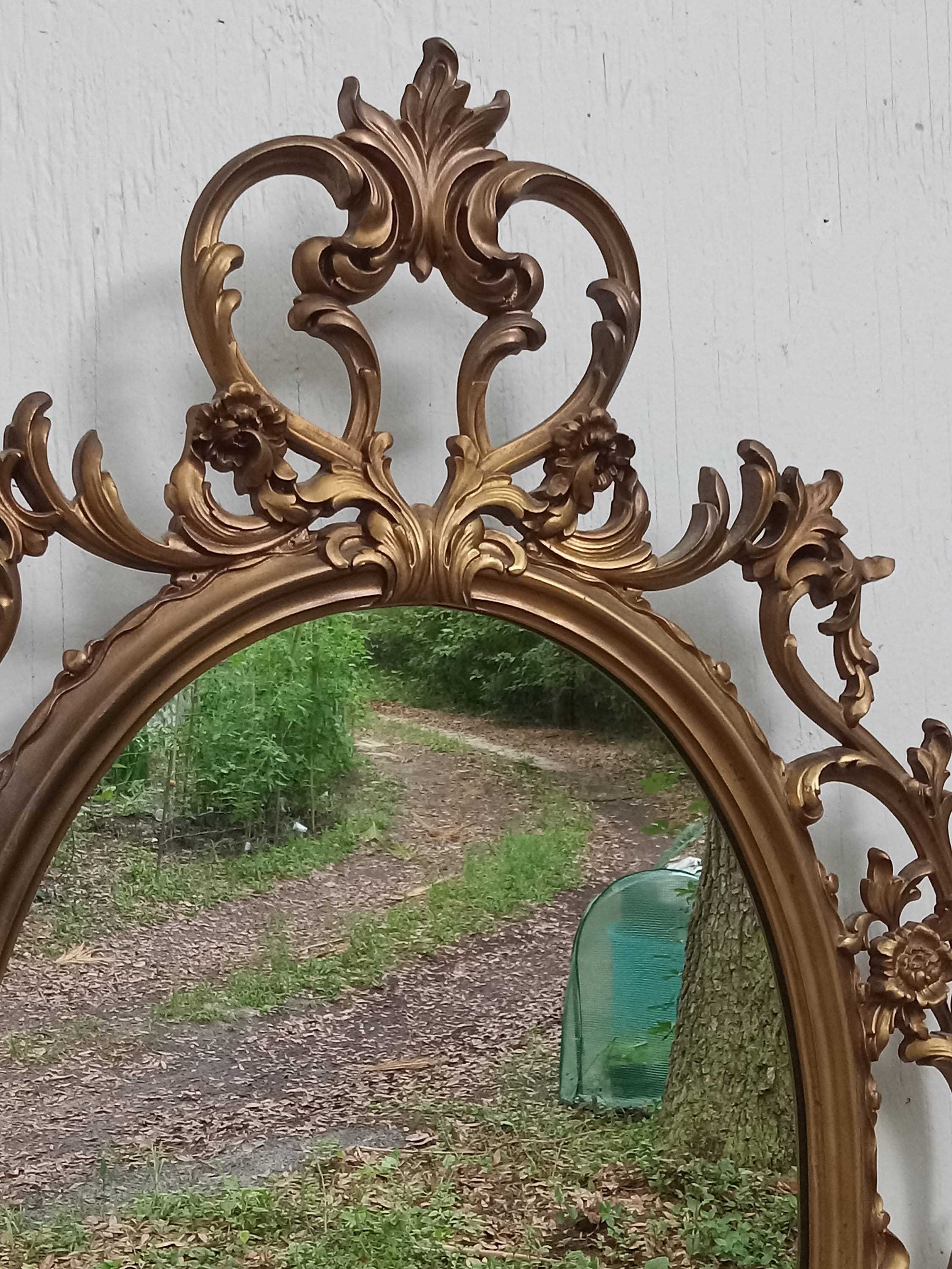 Ornate Floral Syroco Mirror, Hollywood Regency Wall Mirror, Vintage ...