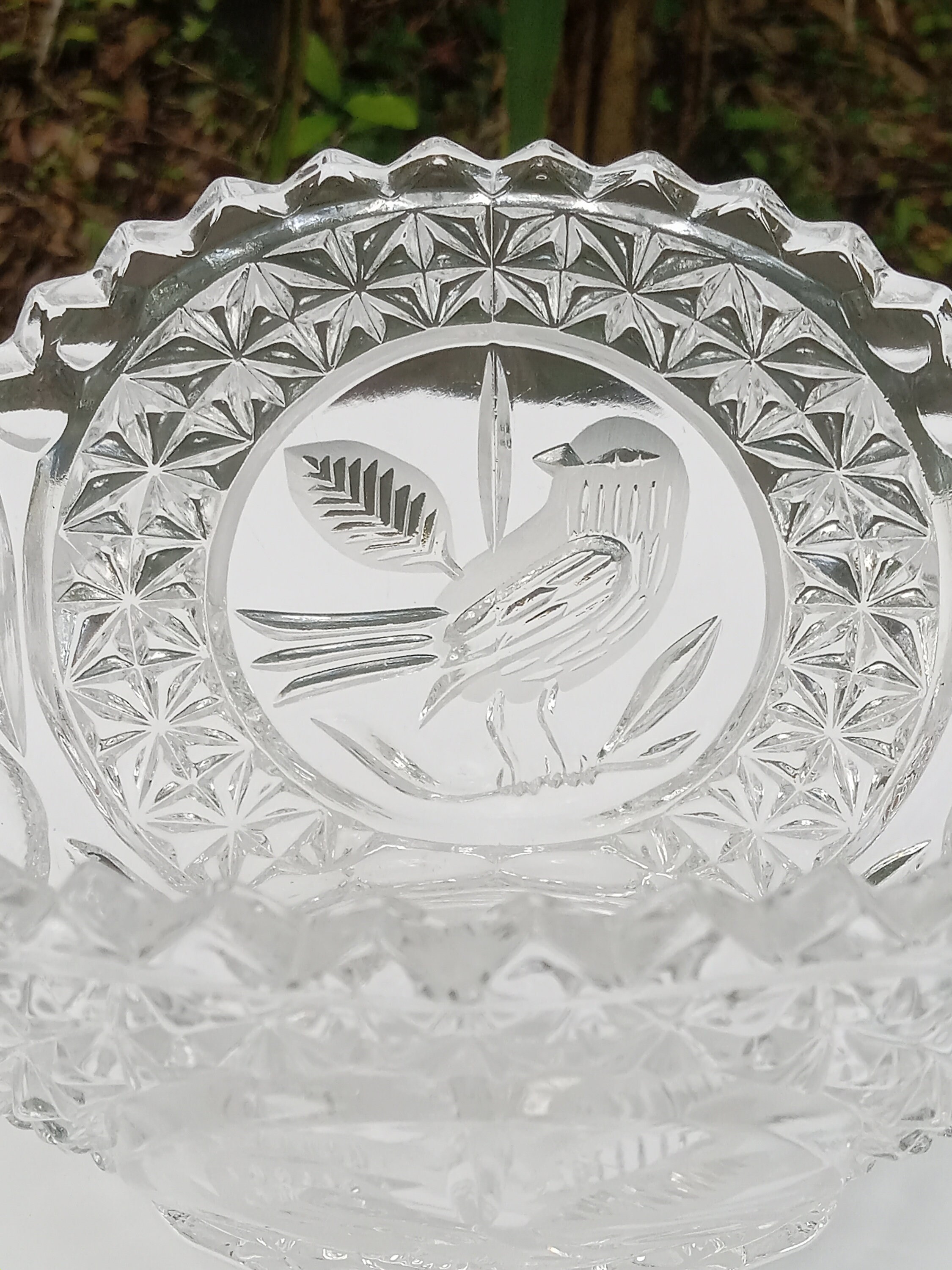 Hofbauer Byrdes Collection, Crystal Basket With a Bird Perched on the ...