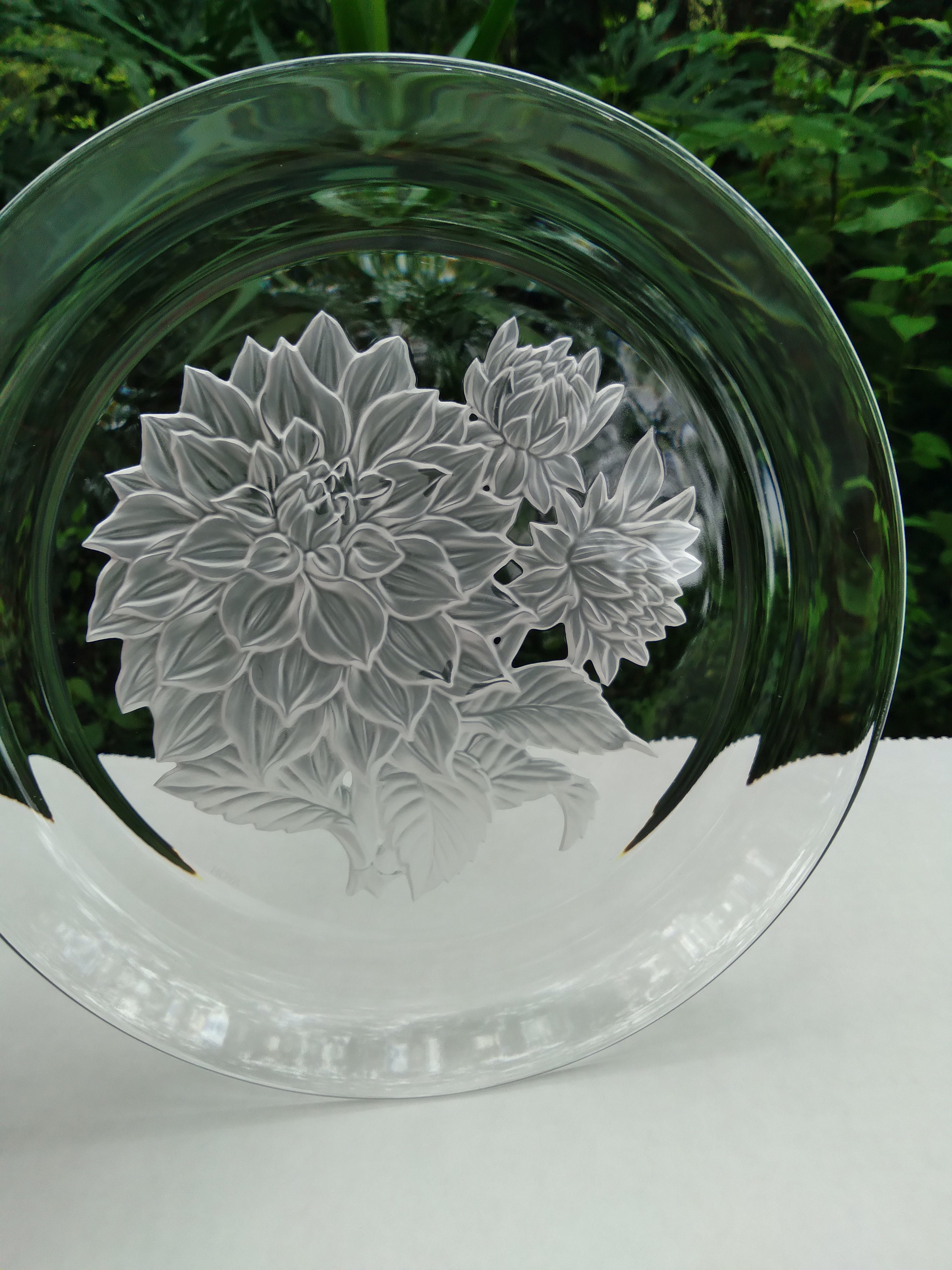 Hoya Crystal of Japan, Hoya Flower of the Month Engraved Crystal Plate ...