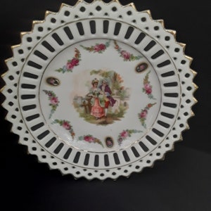 German Bone China Lace Plate and Two Trinket Dishes, Vintage Porcelain ...