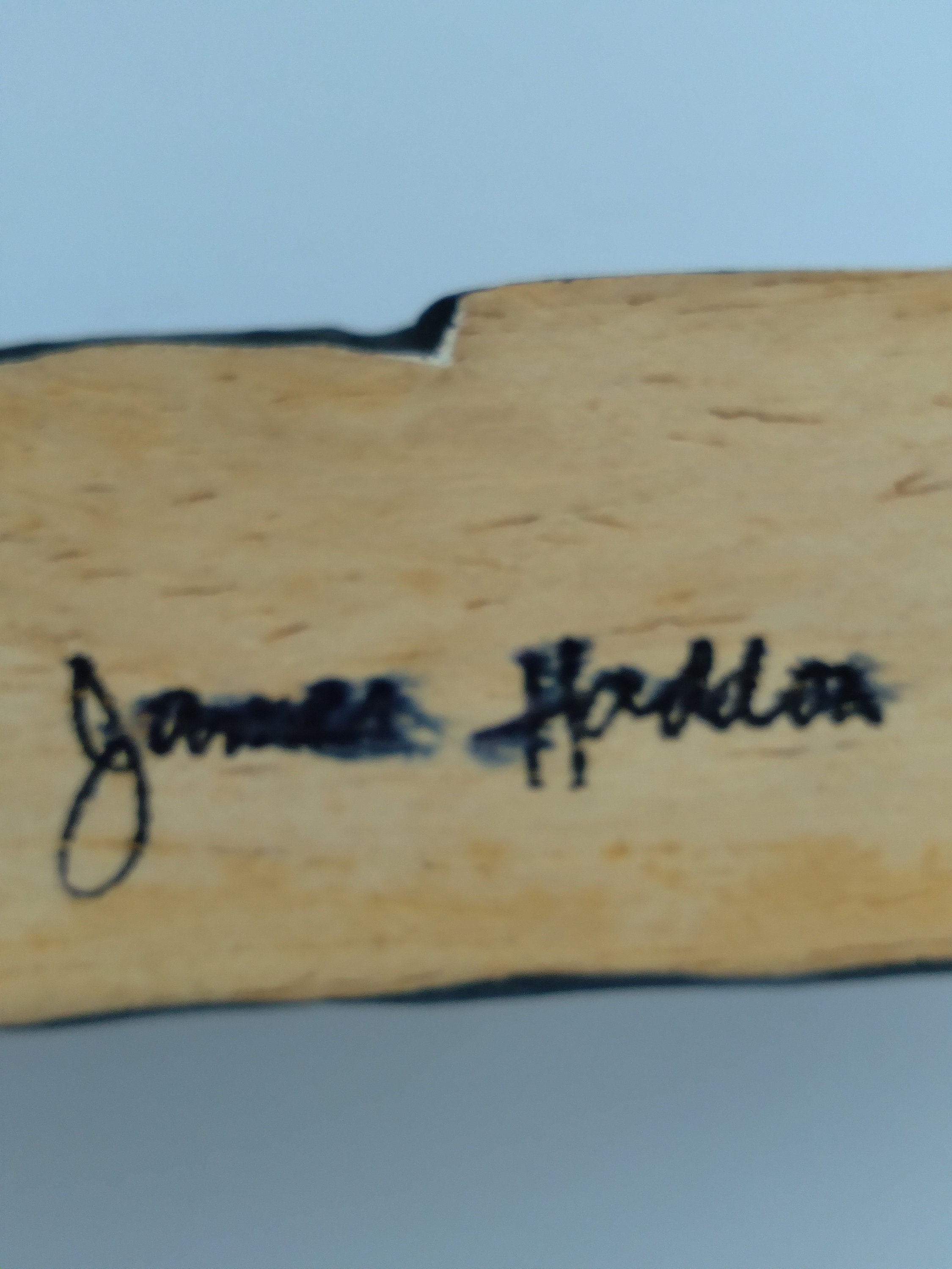 James Haddon Signed Hand Carved Wood Cat Sculpture With Glassy Eyes ...