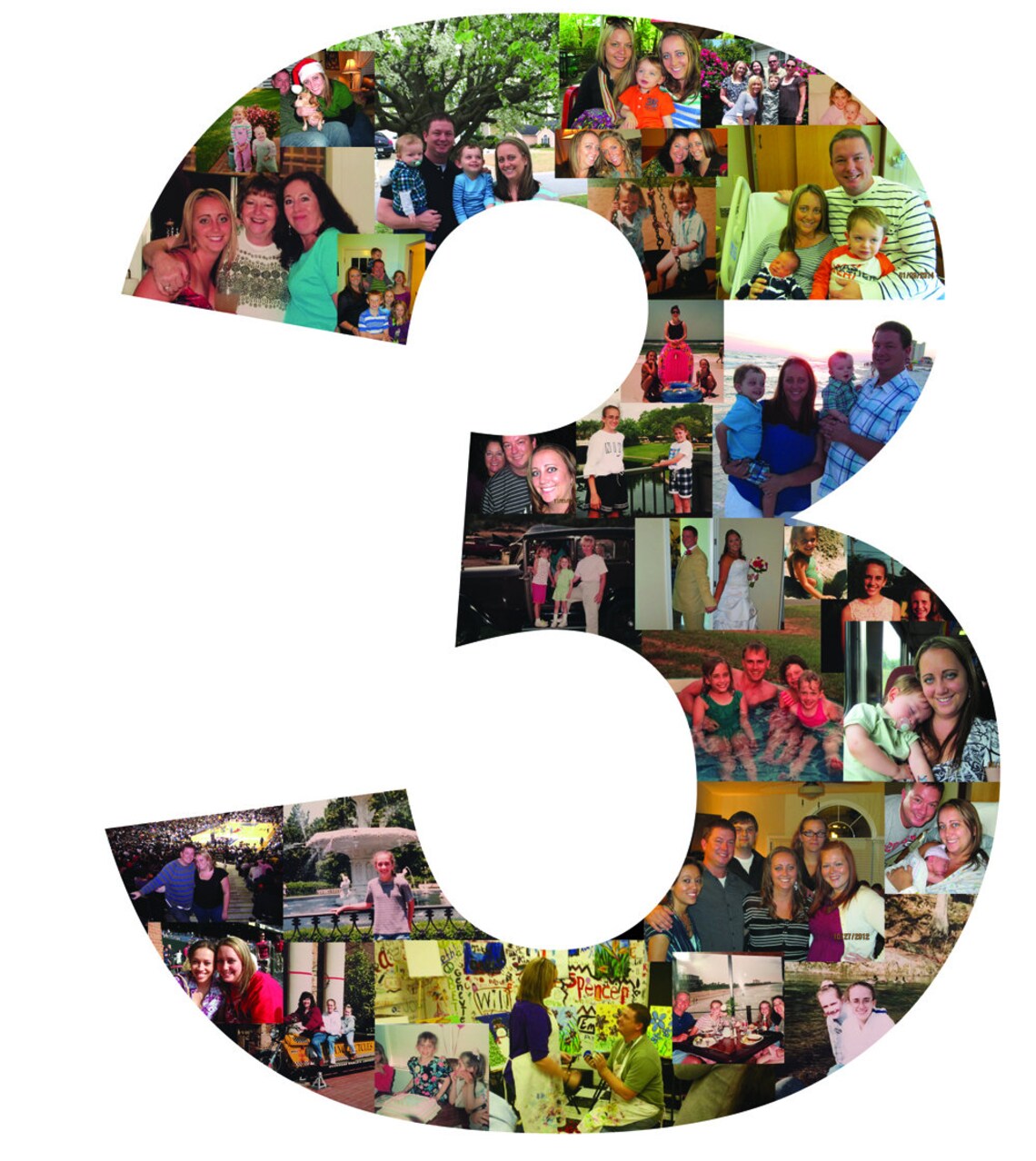 Large 14" Tall Picture Collage Numbers and Letters Laminated - Etsy ...