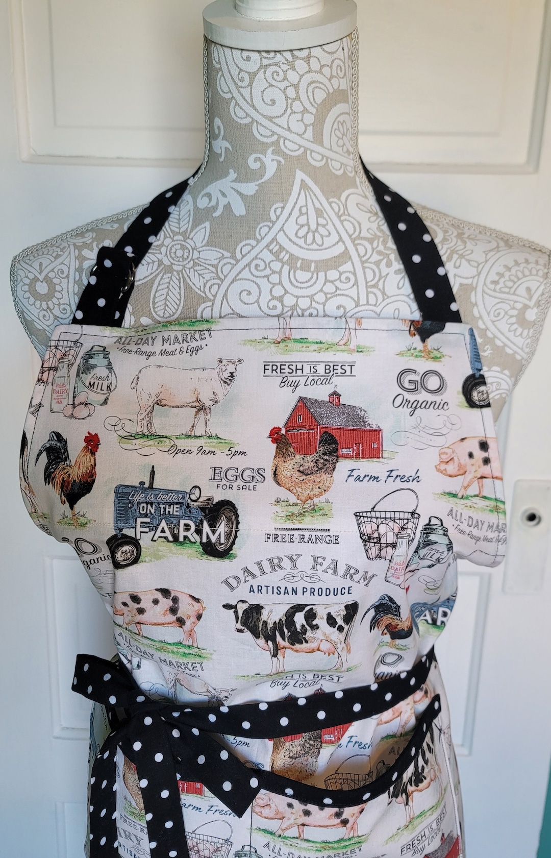 Women's Apron, Farm Apron, Farmhouse Apron, Vintage Look Apron, Ladies ...