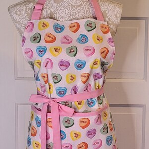 Valentine's Day Women's Apron, Valentine, Retro Apron, Candy Heart ...