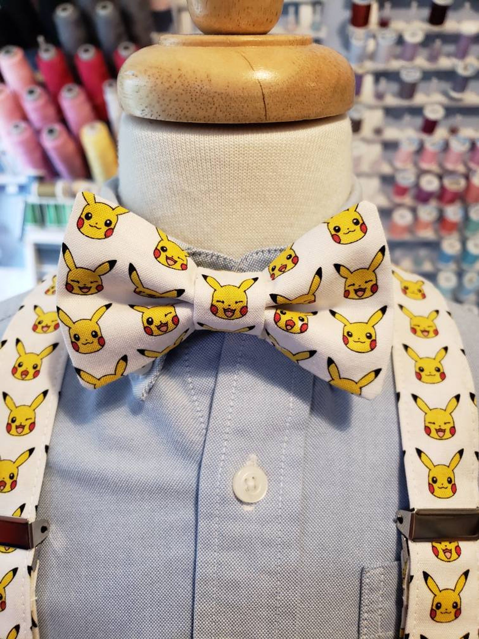 Pokemon Suspenders Bow Tie Pikachu Boy's Bow Tie - Etsy