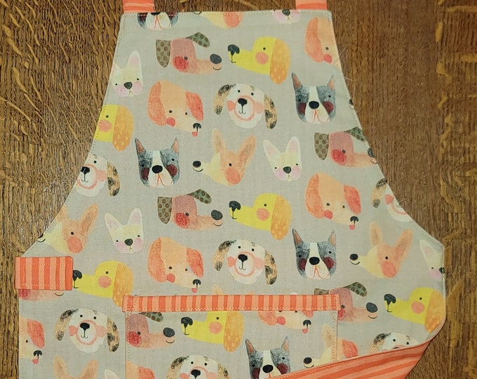 Toddler Apron, Boys Apron, Girls Apron, Dog Apron, Puppy, Montessori ...