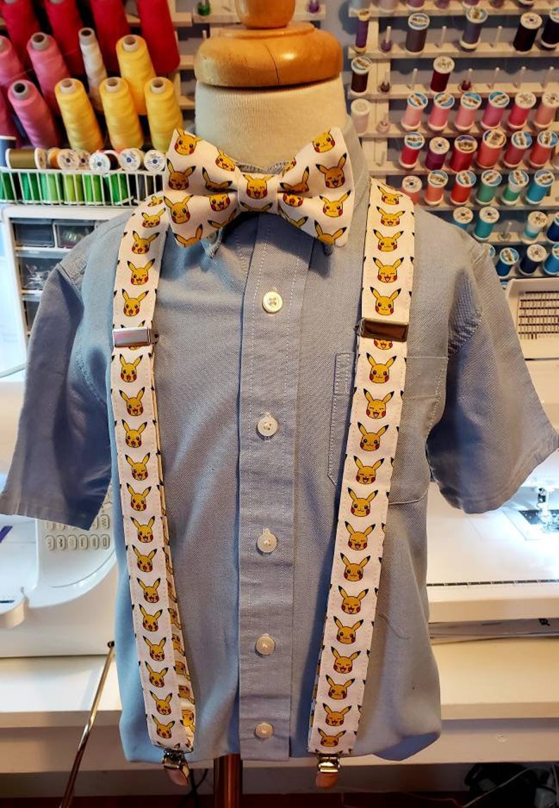 Pokemon Suspenders Bow Tie Pikachu Boy's Bow Tie - Etsy
