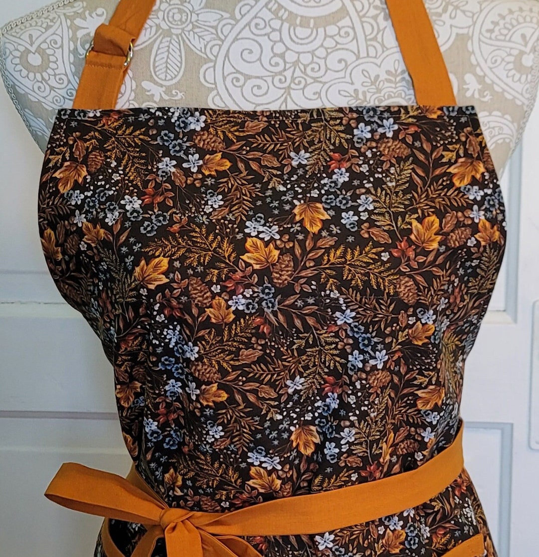 Women's Apron, Fall Apron, Farmhouse Apron, Fall Leaves, Ladies Apron ...