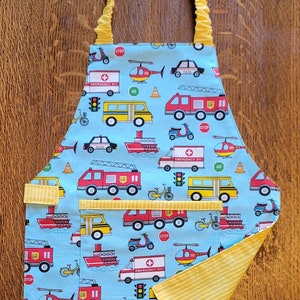 Boys Apron, Girls Apron, School Bus, Police, Firefighter, Reversible ...