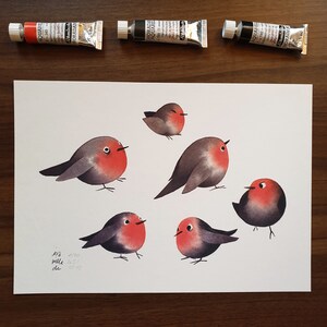 FINE ART "robins" Limited DIN A4 Giclée Print 21 X 30 Cm From My ...