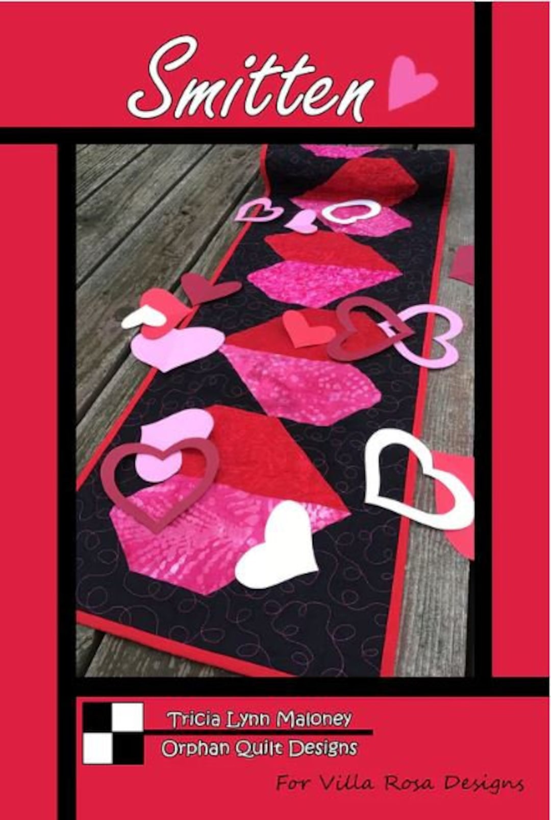 Villa Rosa's Smitten Quilt Kit in Pinks and Black for Valentine's Table ...