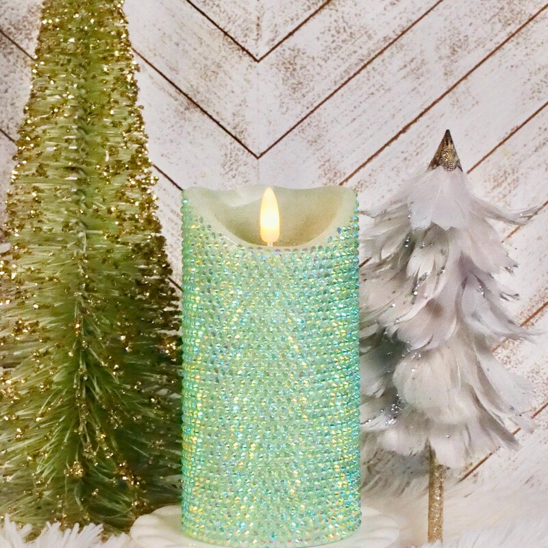 Rhinestone Candle - Etsy