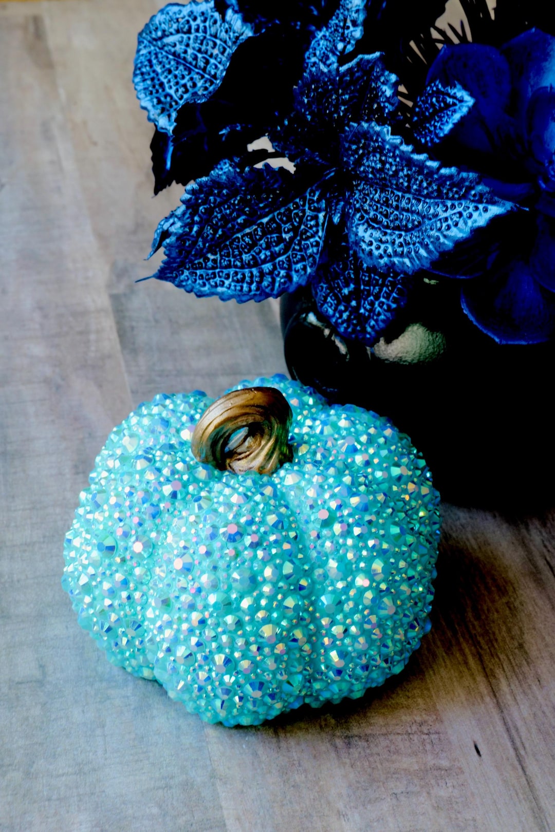 Sparkly Rhinestone Pumpkin Decoration | Glimmering Harvest Fall Decor ...