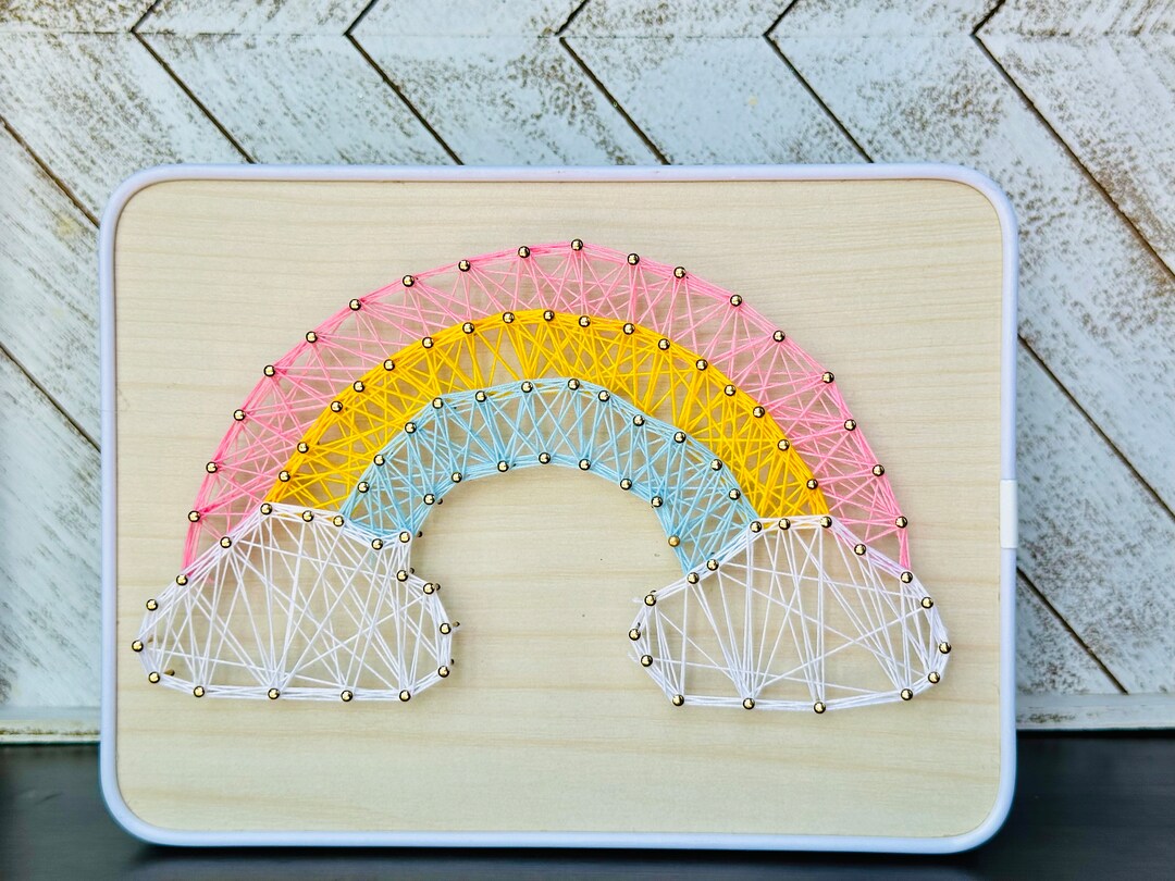 Rainbow Thread Art - Etsy