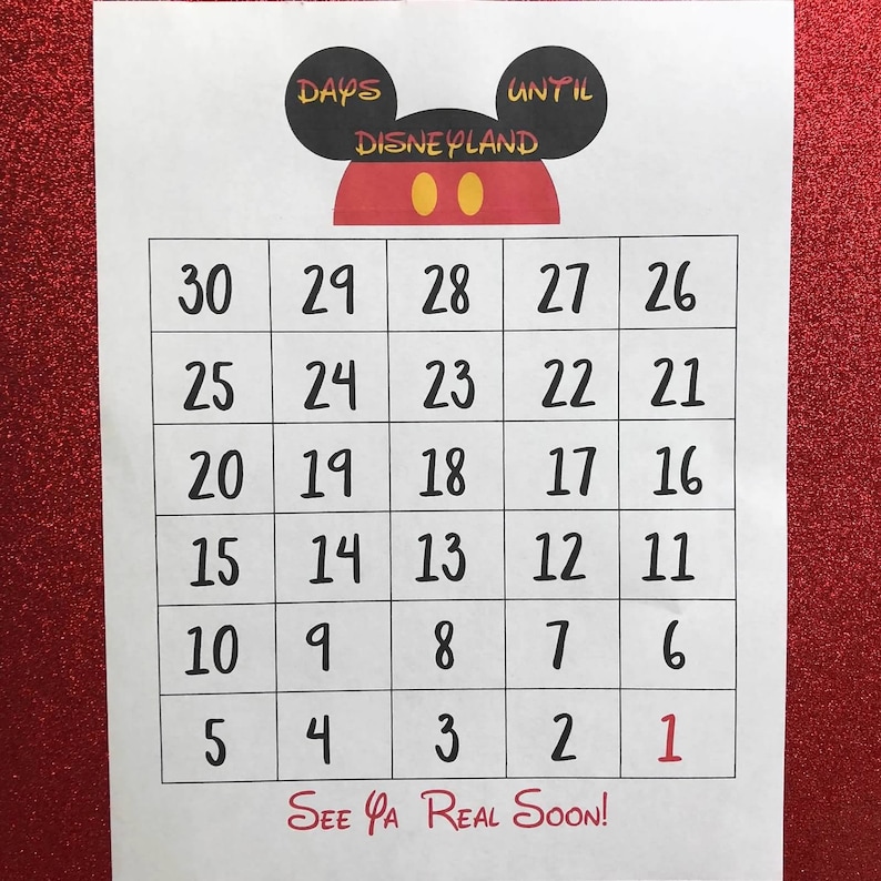 30 Day Countdown, Florida Theme Park, Vacation Countdown, Mickey ...