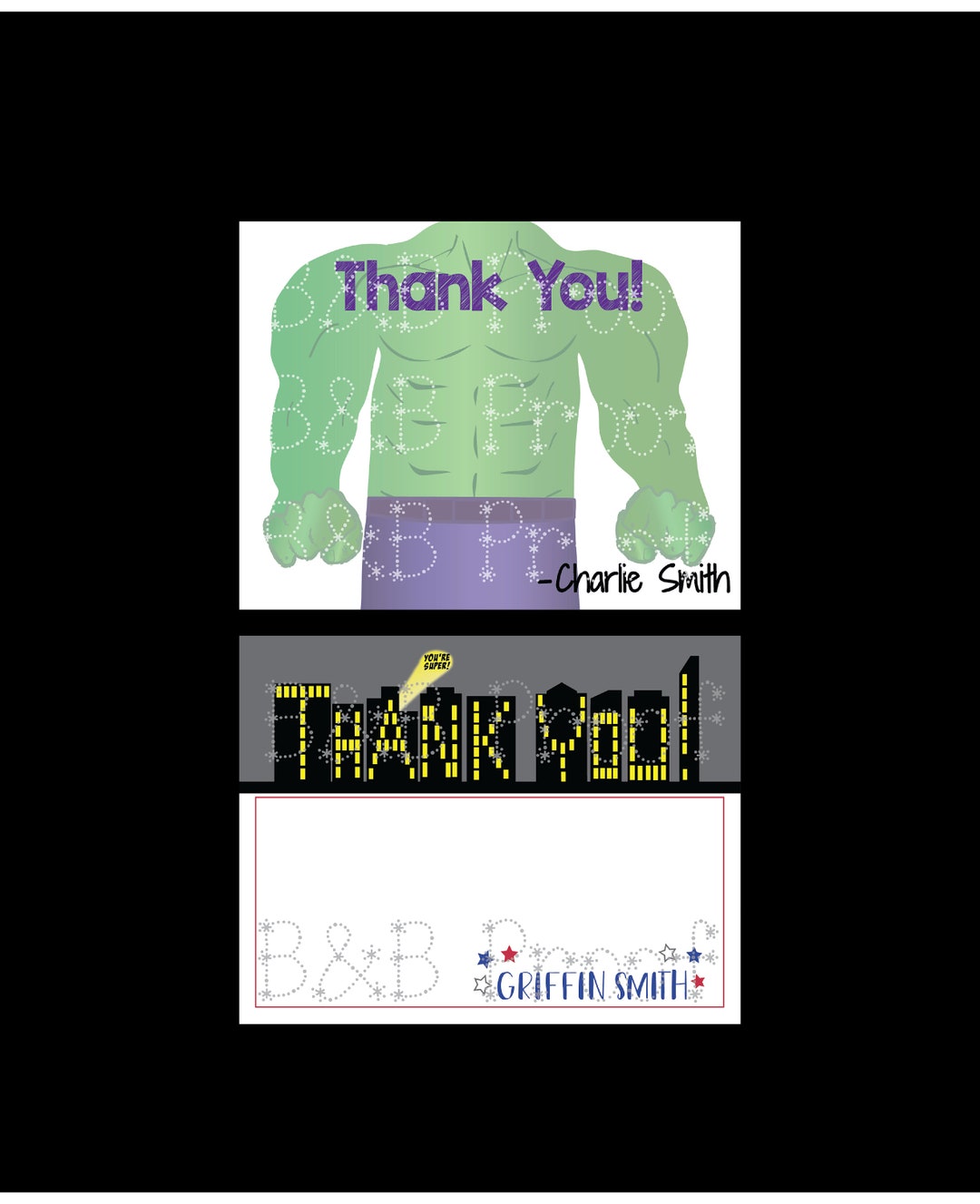 Superhero Thank You Notes, Thank You Cards, Hulk Thank You Cards ...