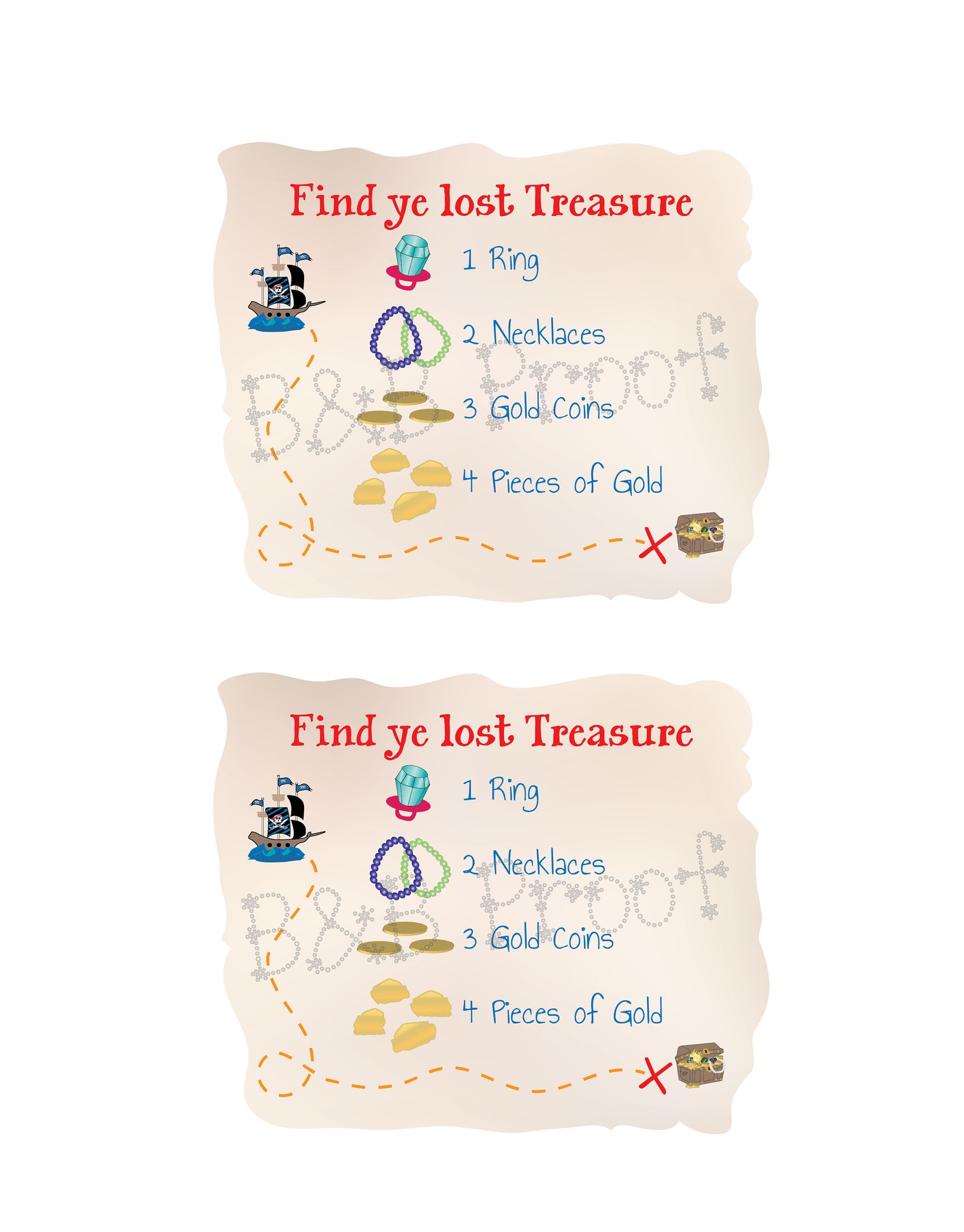 Treasure Map Game, Digital File, Pirate Party, Pirate Game, Pirate ...