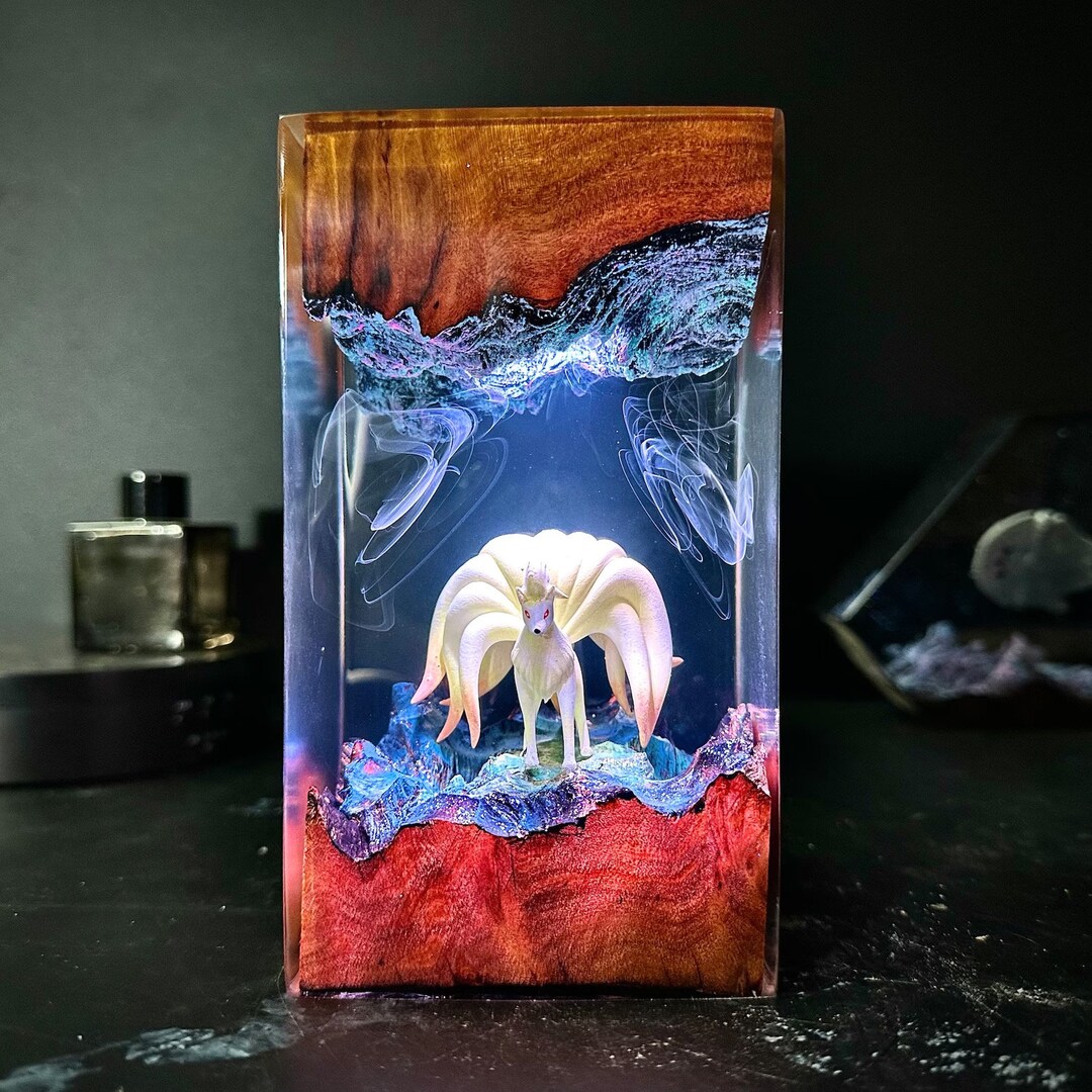 NINETALES Pokemon Epoxy Lamp, Custom Epoxy Resin Lamp, Custom Night ...
