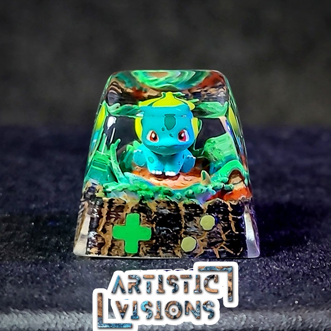 Bulbasaur Pokemon Keycap, Custom Pokemon Keycaps Artisan, Anime Keycaps ...