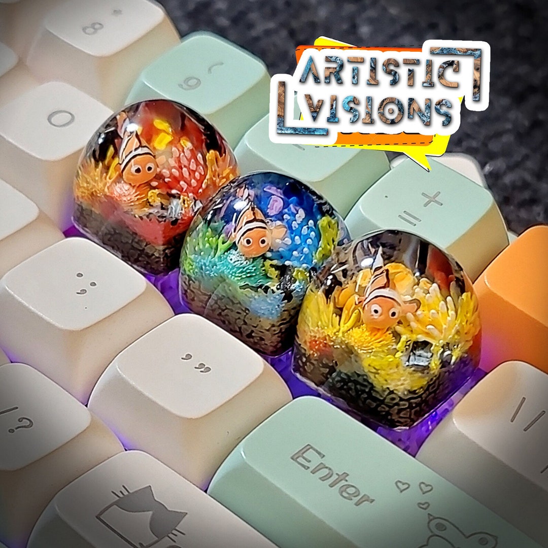 Finding Nemo Keycap , Fish Keycaps , Artisan Keycaps Dorm Profile , Esc ...