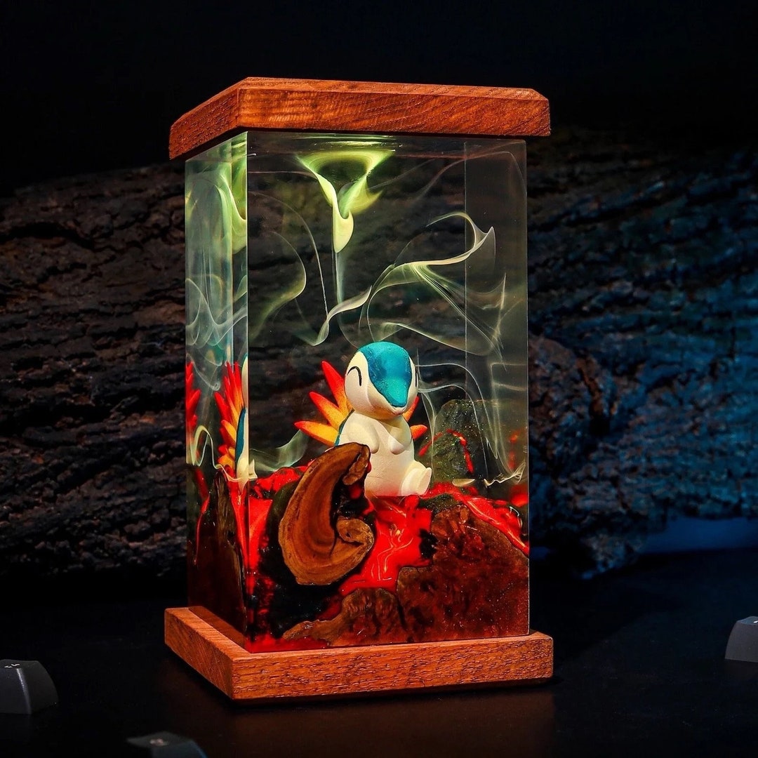 Cyndaquil POKEMON Epoxy Lamp Custom Pok.emon Resin Lamp Resin Night ...