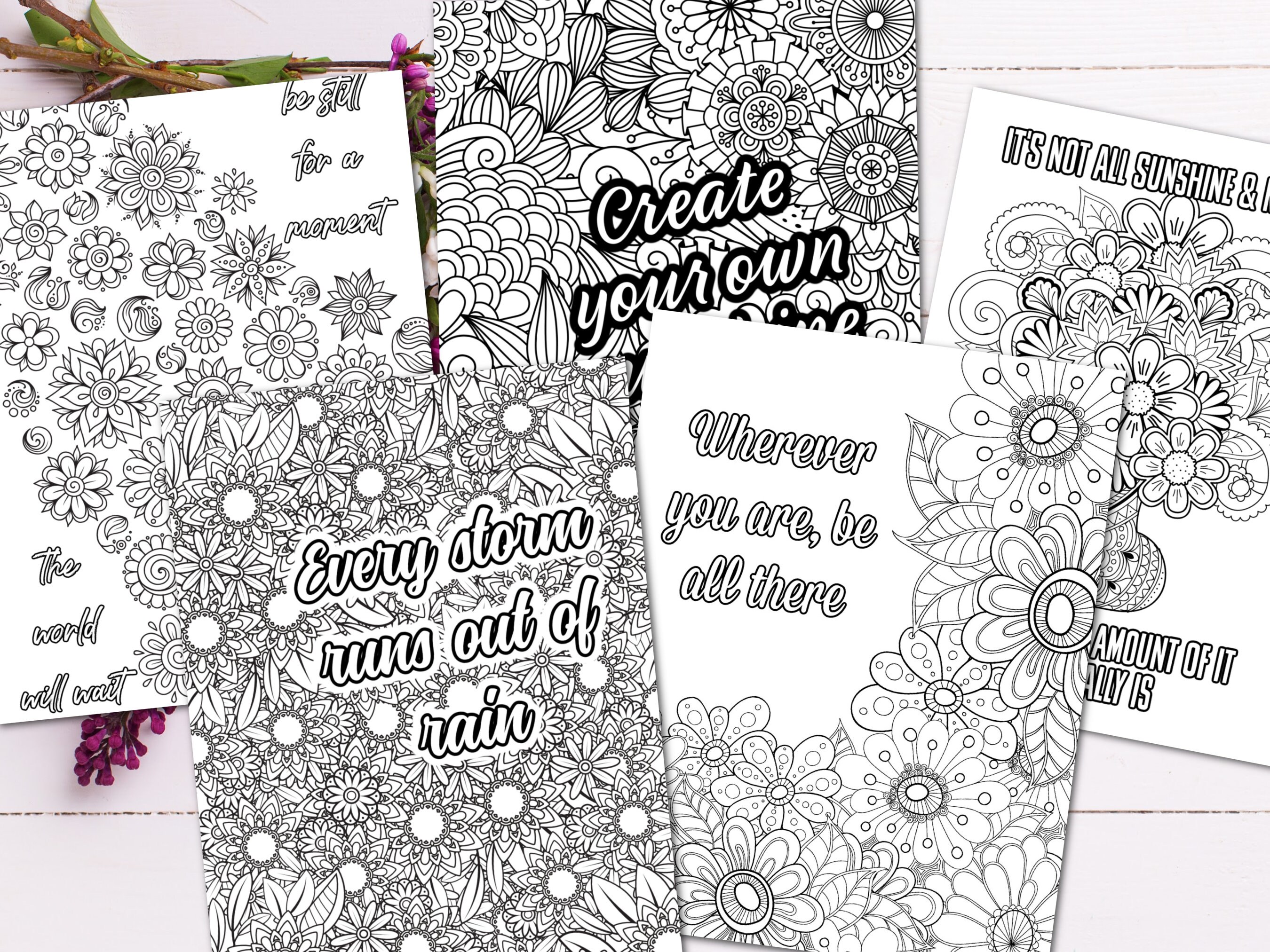 Uplifting & Inspiring Quotes Printable Coloring Pages - Etsy