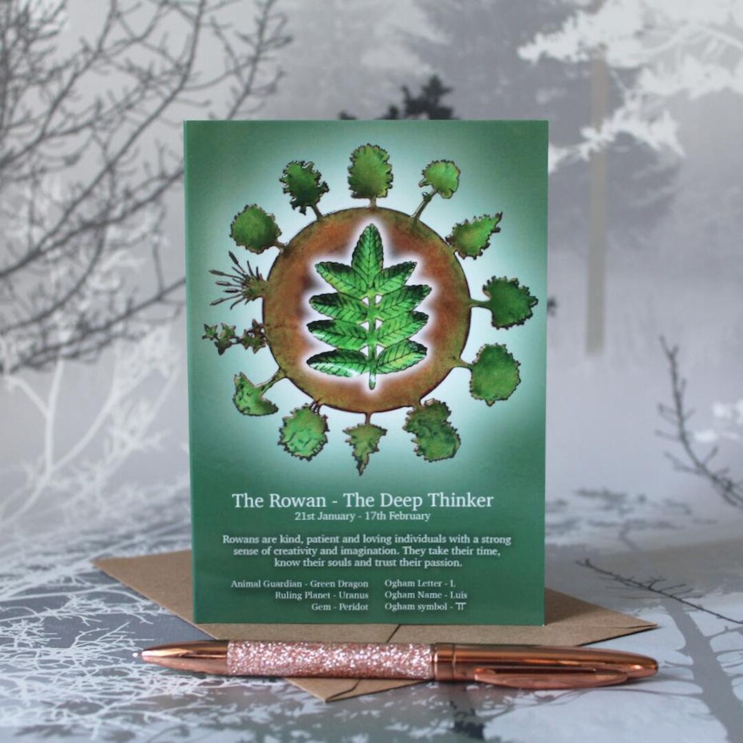The Rowan - Celtic Tree Calendar Card - 21st Jan - 17th Feb - Etsy UK