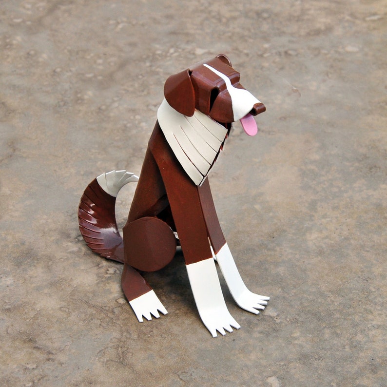 Border Collie Dog Sculpture Handmade Copper Miniature - Etsy