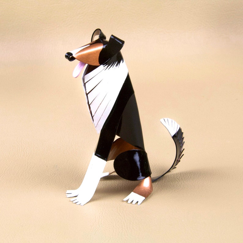 Rough Collie Dog Sculpture Handmade Copper Miniature Collie - Etsy