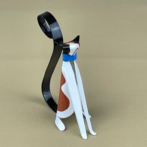 Cat Sculpture, Handmade, Hand Painted, Copper Miniature, Collectible ...