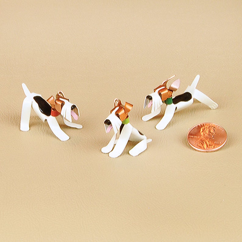 Fox Terrier Wire Puppy Dog Sculpture Handmade Copper | Etsy