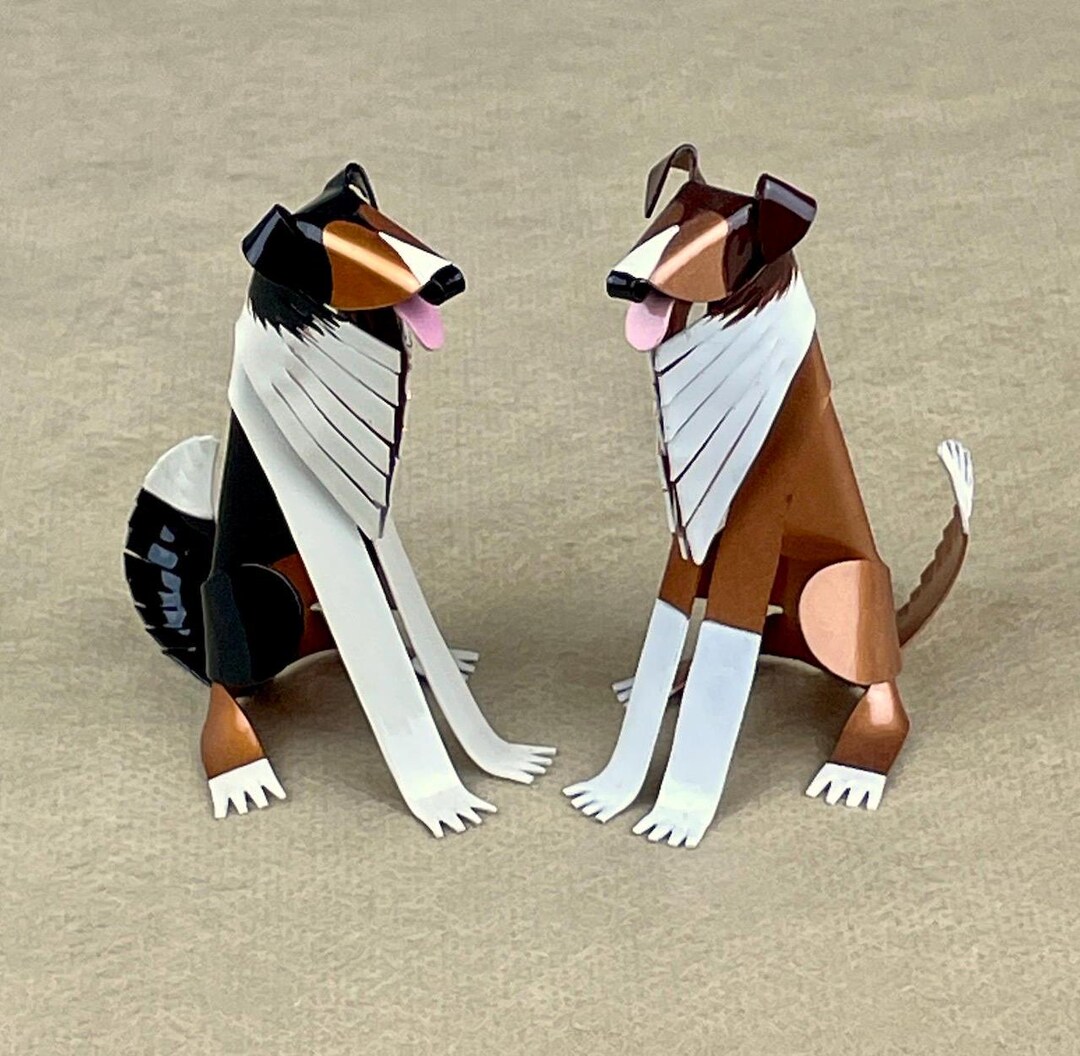 Shetland Sheepdog Sculpture, Handmade Copper Miniature, Sheltie Dog ...