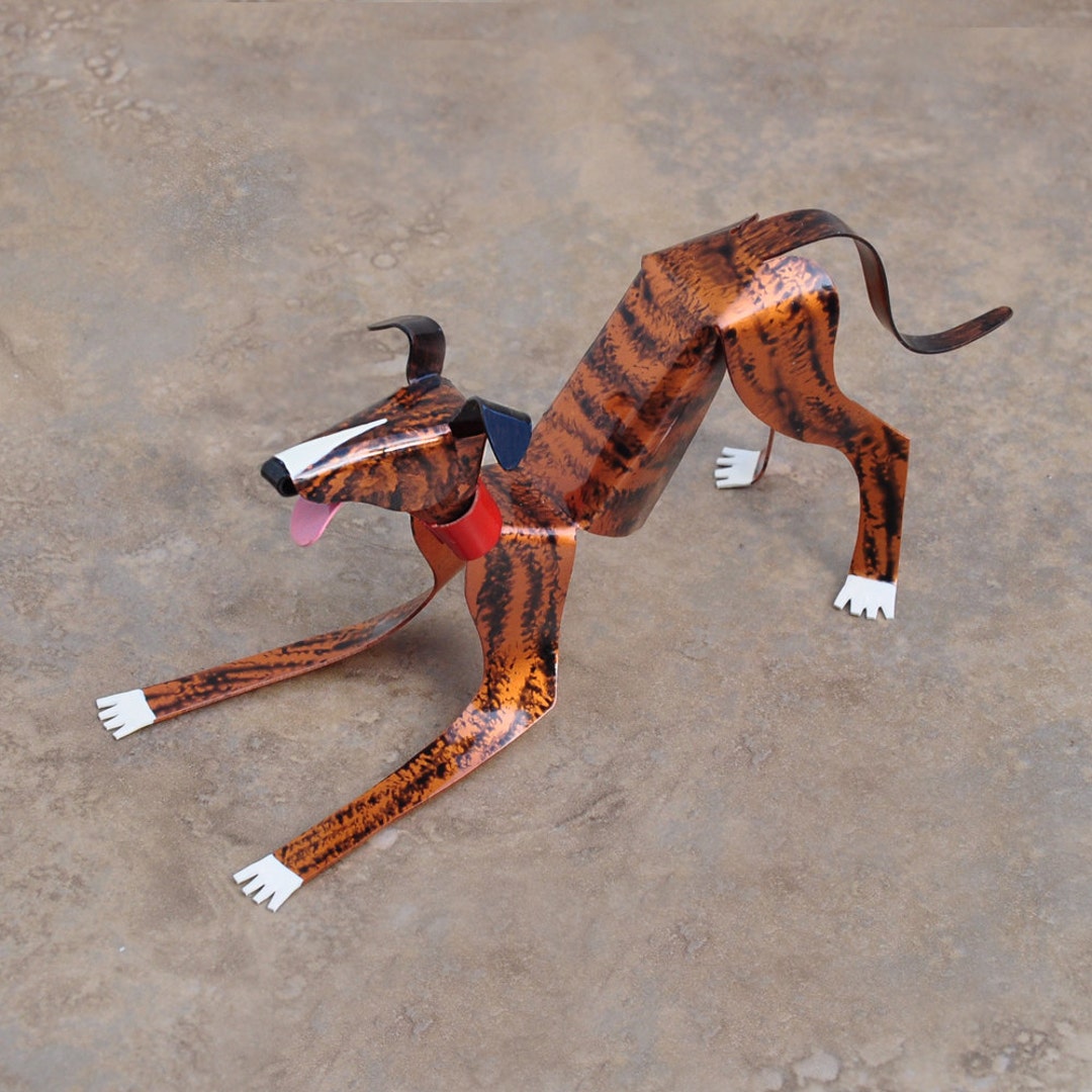 Handmade Copper Greyhound Sculpture: Play Bow Figurine - Etsy