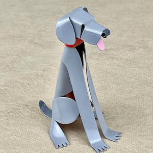 Weimaraner Dog Sculpture, Handmade Copper Collectible Miniature ...