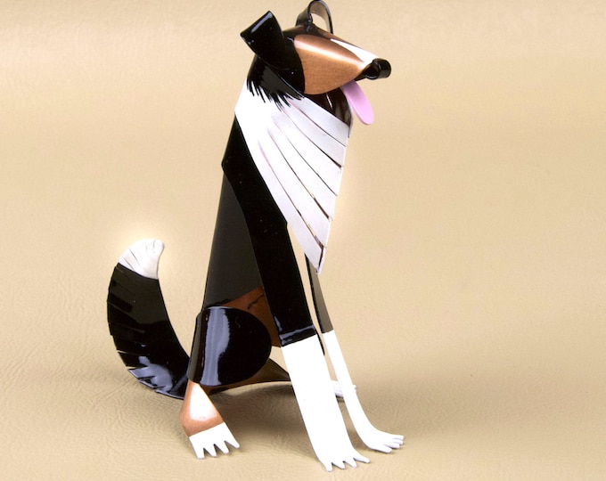 Rough Collie Dog Sculpture, Handmade Copper Miniature, Collie ...