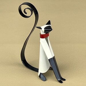 Sitting Cat Sculpture, Handmade Copper Miniature, Collectible Art, Cat ...