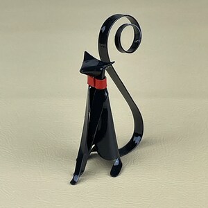 Sitting Cat Sculpture, Handmade Copper Miniature, Collectible Art, Cat ...