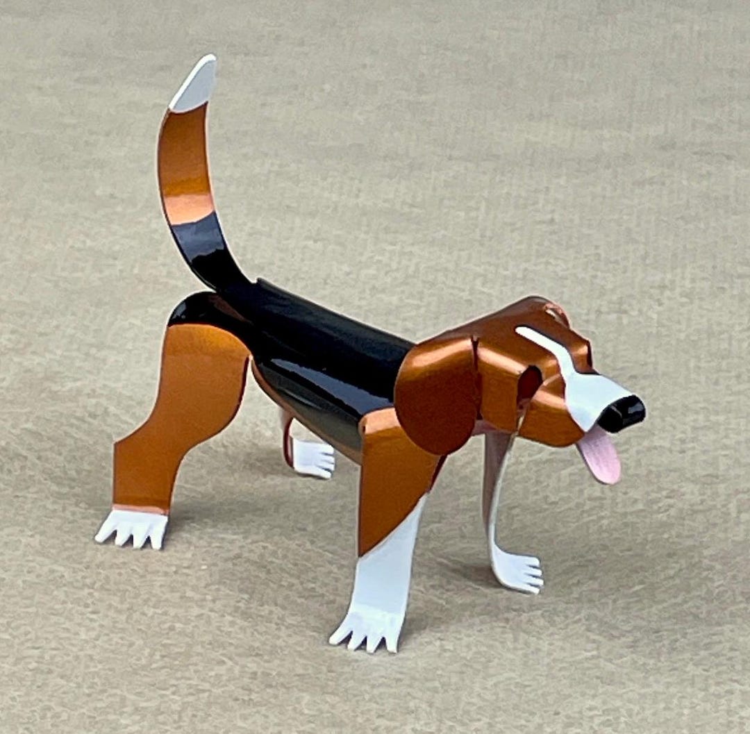 Beagle Dog Sculpture, Handmade Copper Miniature, Collectible Beagle ...