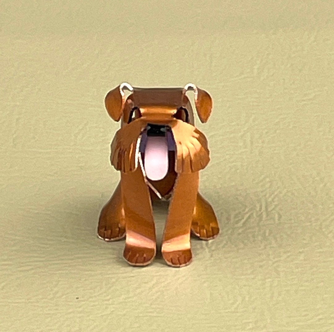 Brussel Griffon Puppy Dog Sculpture, Handmade Copper Miniature ...