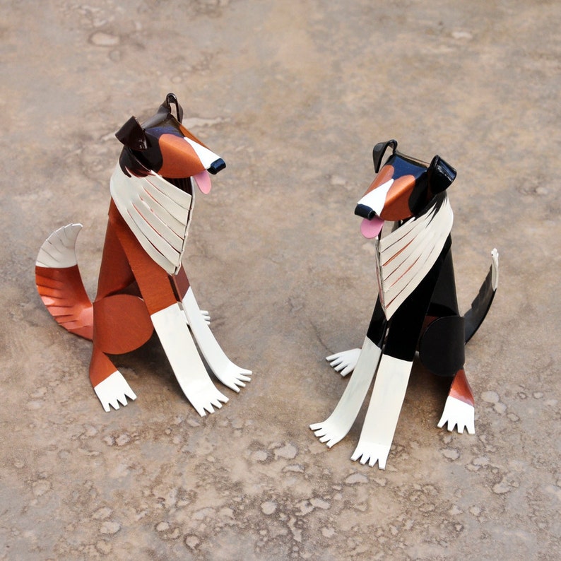 Shetland Sheepdog Sculpture Handmade Copper Miniature | Etsy