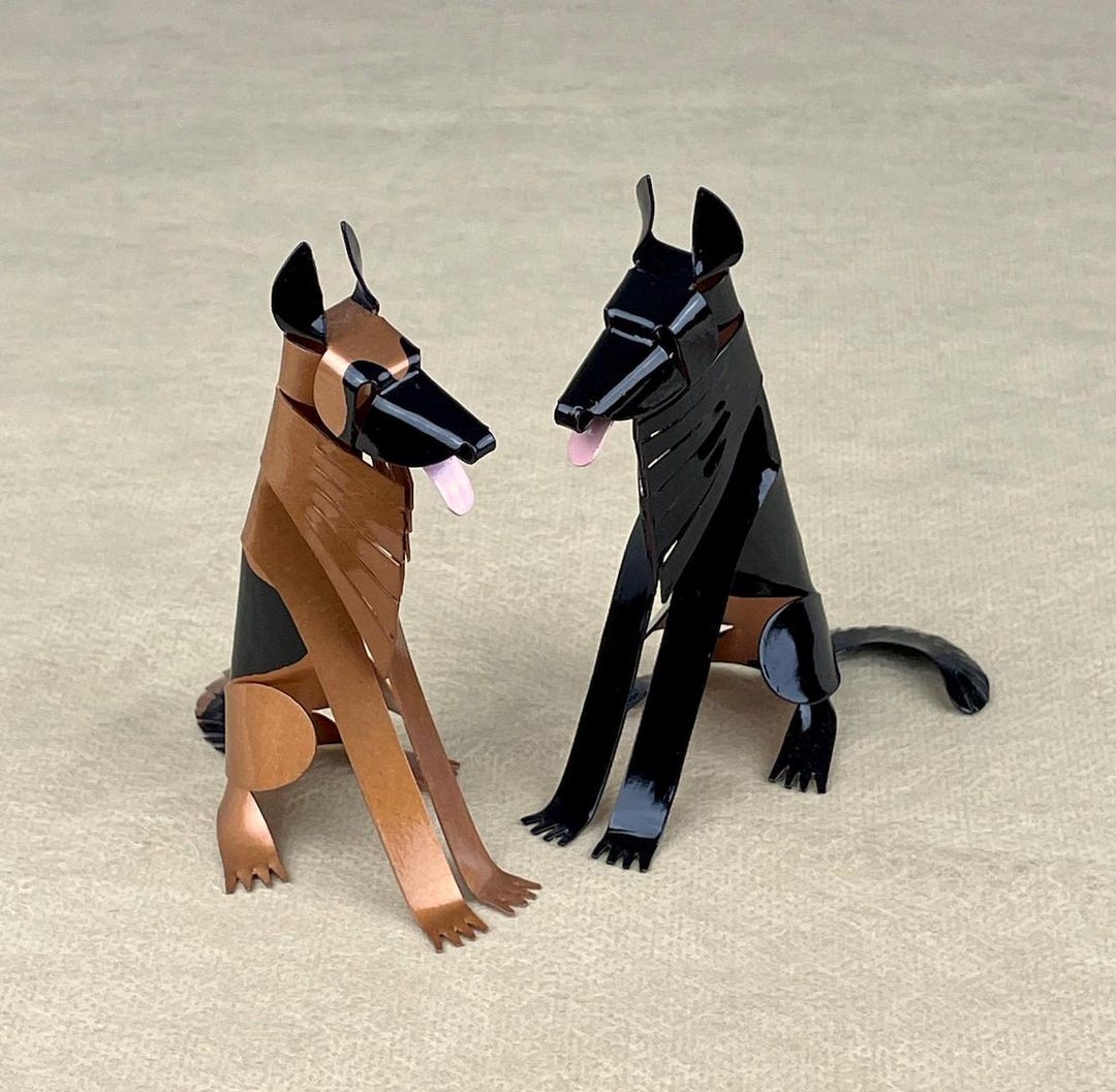 Handmade Copper German Shepherd Sculpture: Collectible Dog Art - Etsy