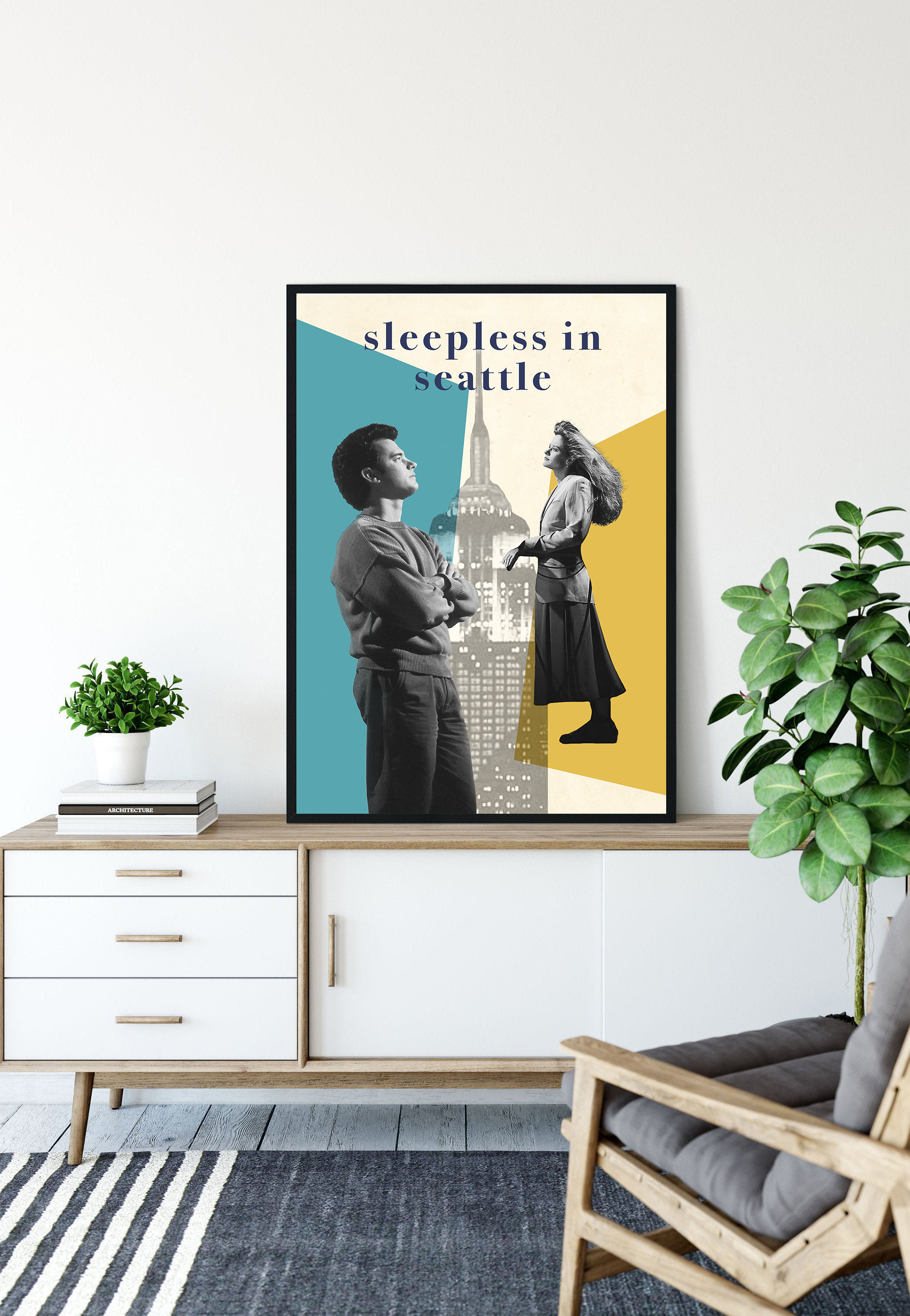 SLEEPLESS IN SEATTLE Movie Poster Minimalist Print Romantic | Etsy